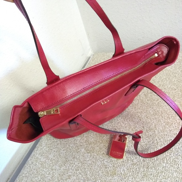 Lauren Ralph Lauren | Bags | Lauren Ralph Lauren Red Textured Bag ...